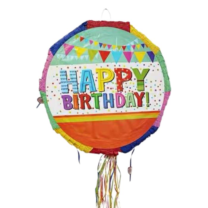 Happy Birthday Bunting Round Pinata – CGS Party