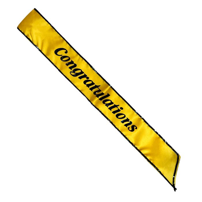 Congratulations Shiny Sequin Sash – CGS Party